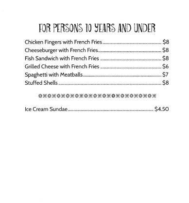 Menu at Lewis' Restaurant, Sherburne