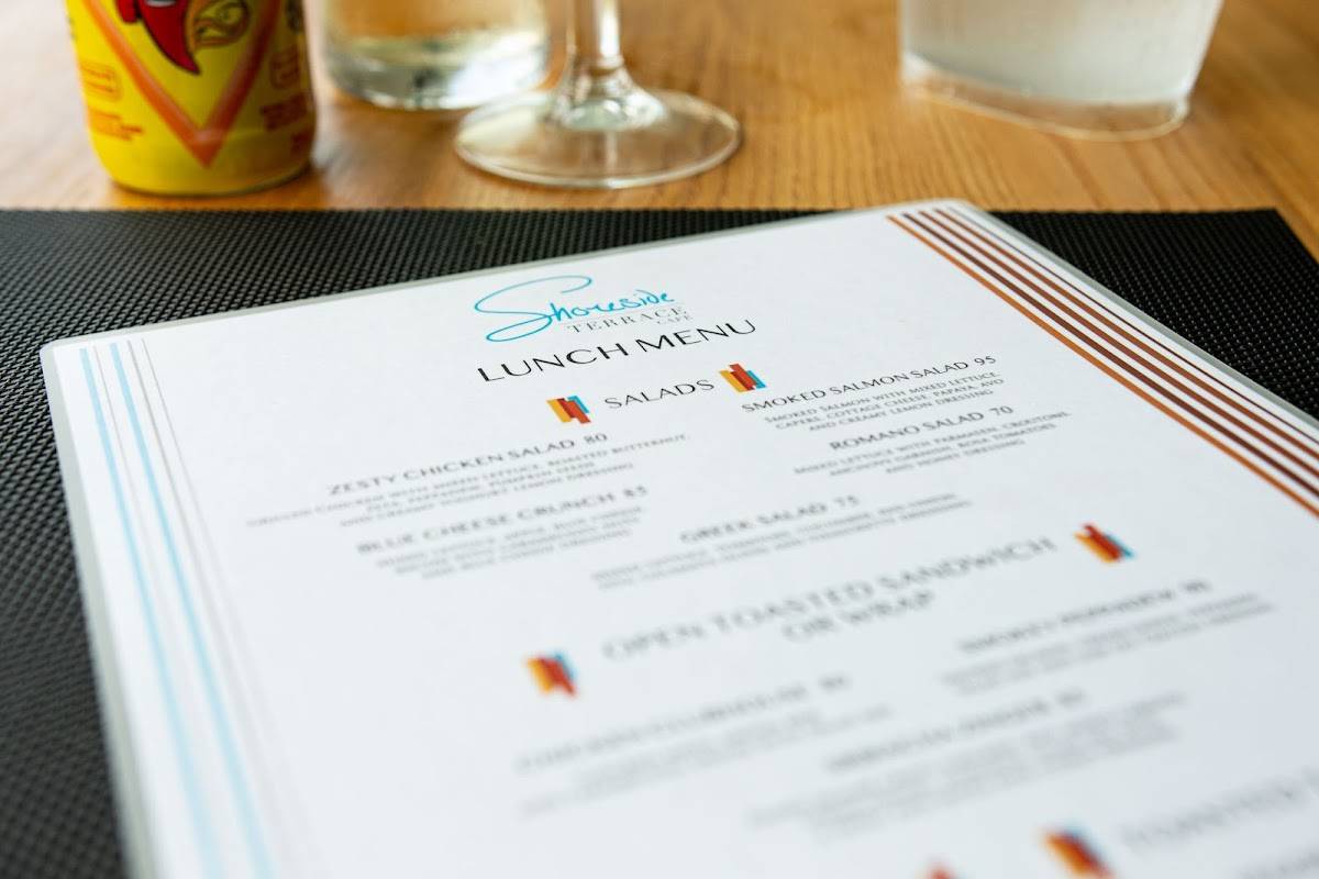 Menu at Shoreside Terrace Cafe, La Mercy