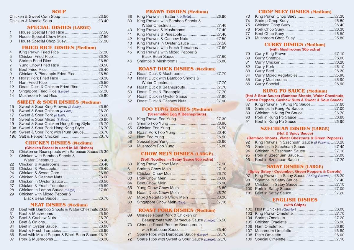 Menu at Silver River fast food, Bude
