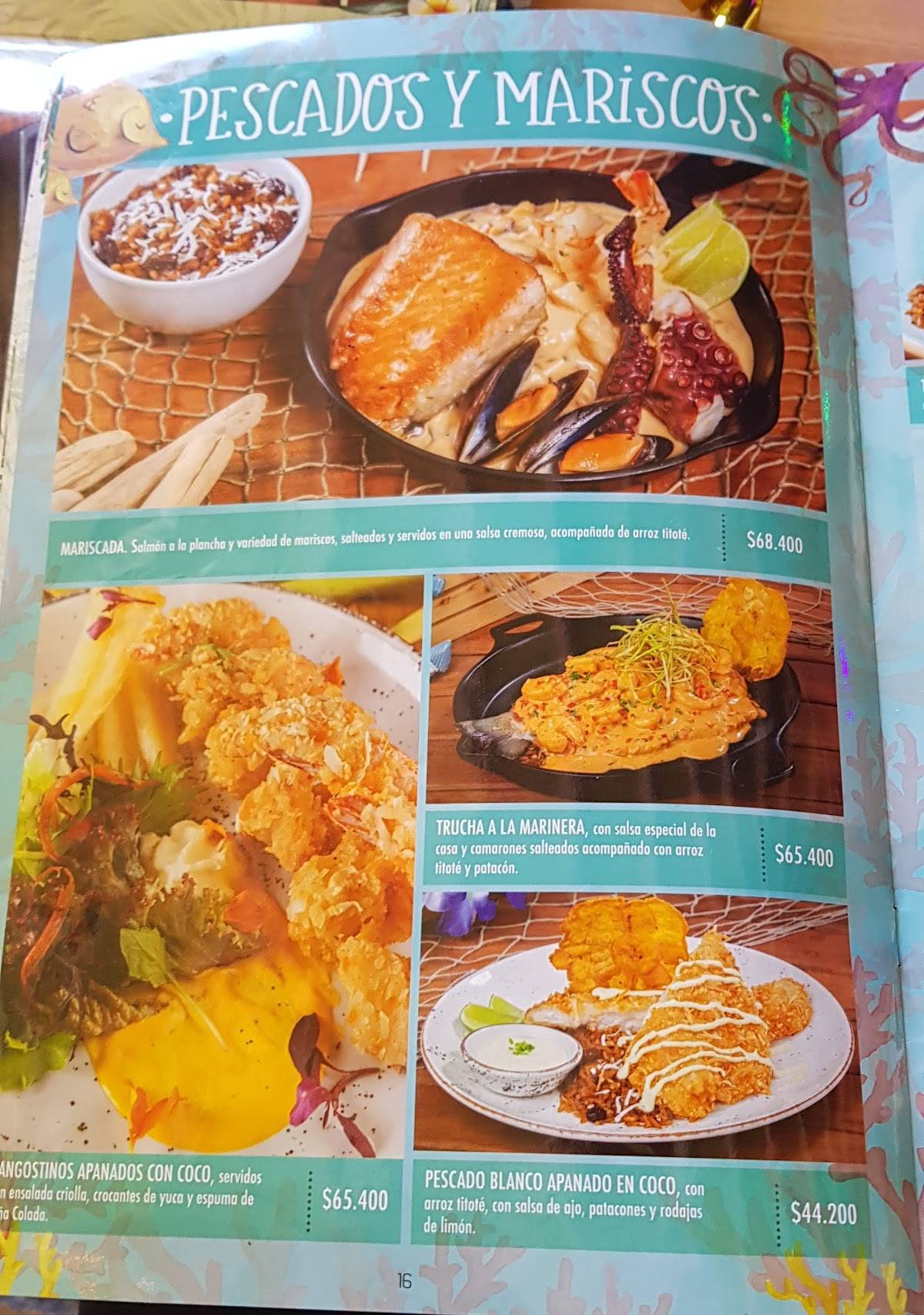 Carta de Islamorada Restaurante, Sopó