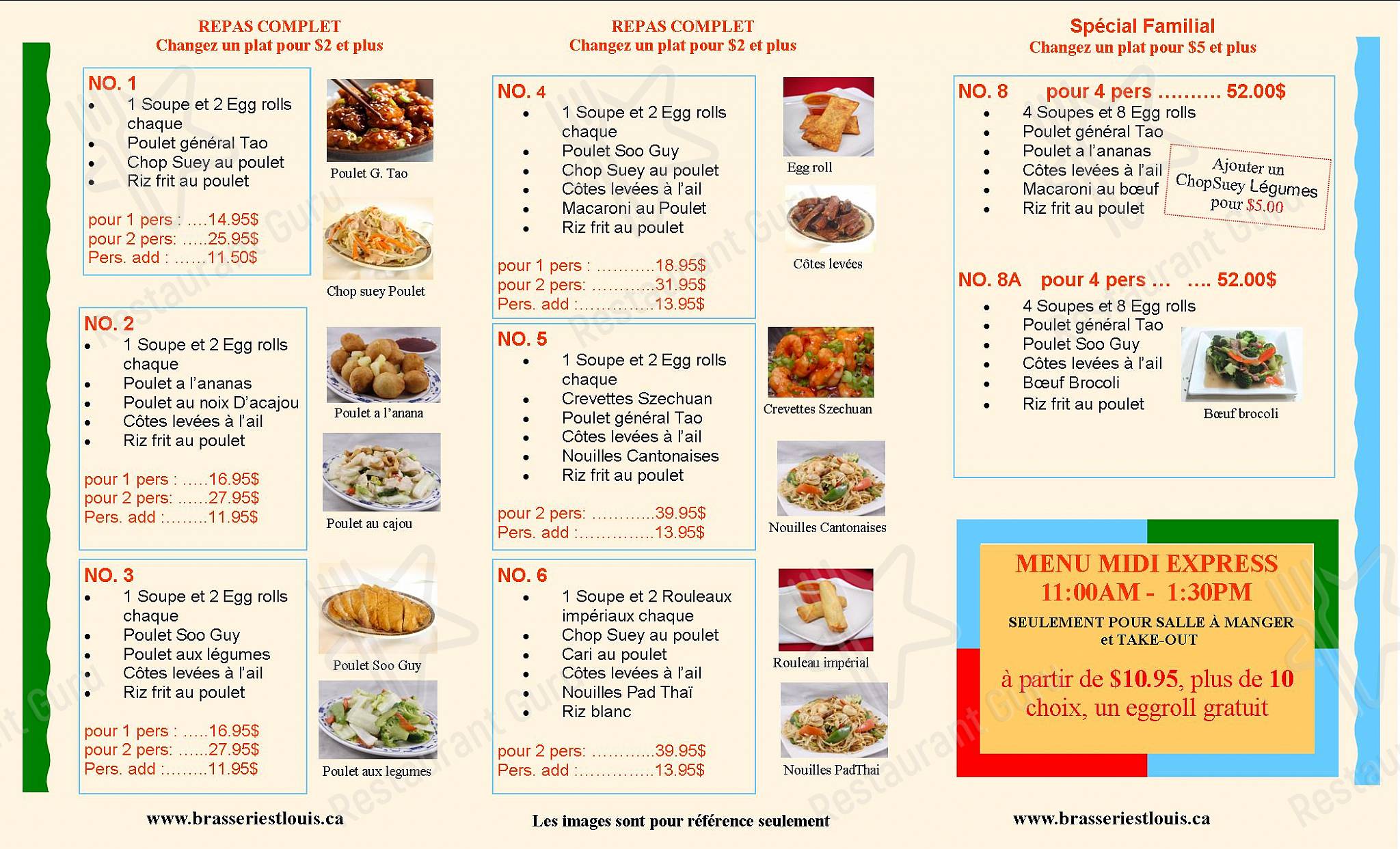 Menu at Brasserie St-Louis pub & bar, Sorel, Rte Marie-Victorin