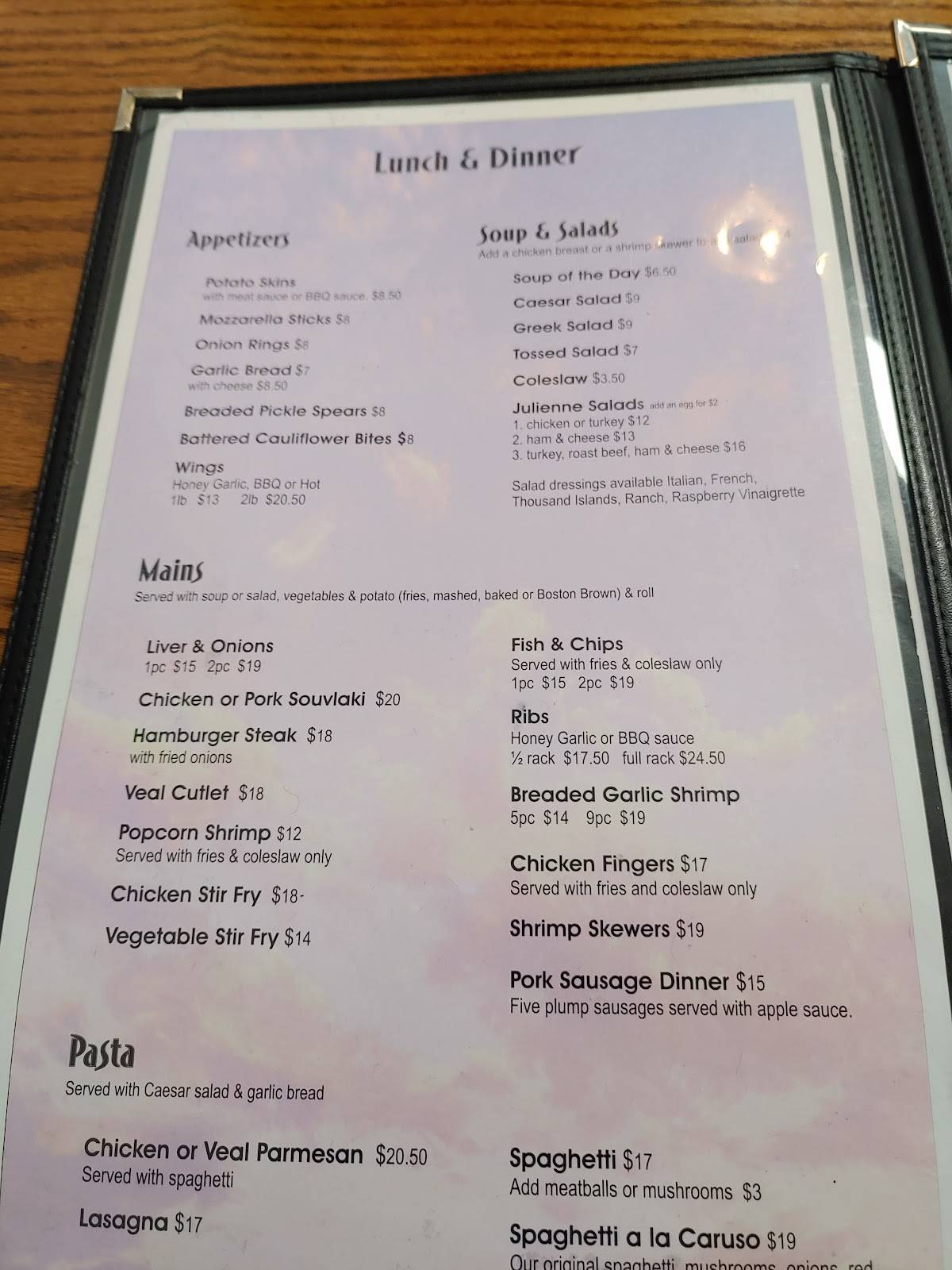 Menu at Spuds Restaurant and Catering, Napanee