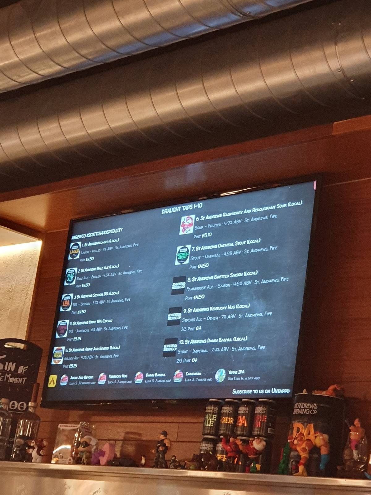 Menu at St Andrews Brewing Co. Caird Hall pub & bar, Dundee