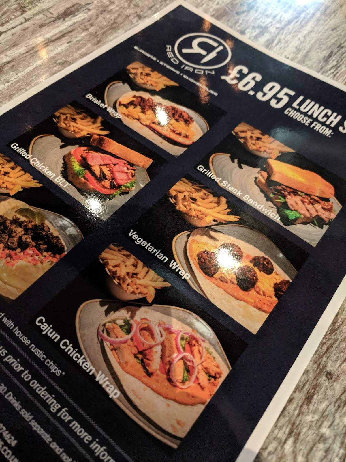 Menu at Red Iron Burgers steakhouse, Uxbridge
