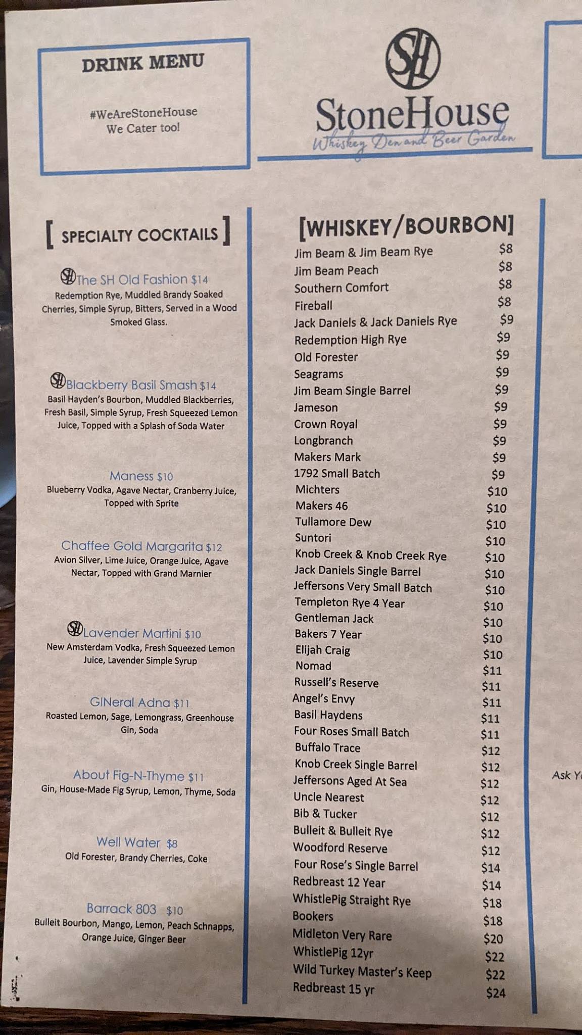 Menu at Stonehouse Chaffee Crossing pub & bar, Fort Smith, Wells Lake Rd