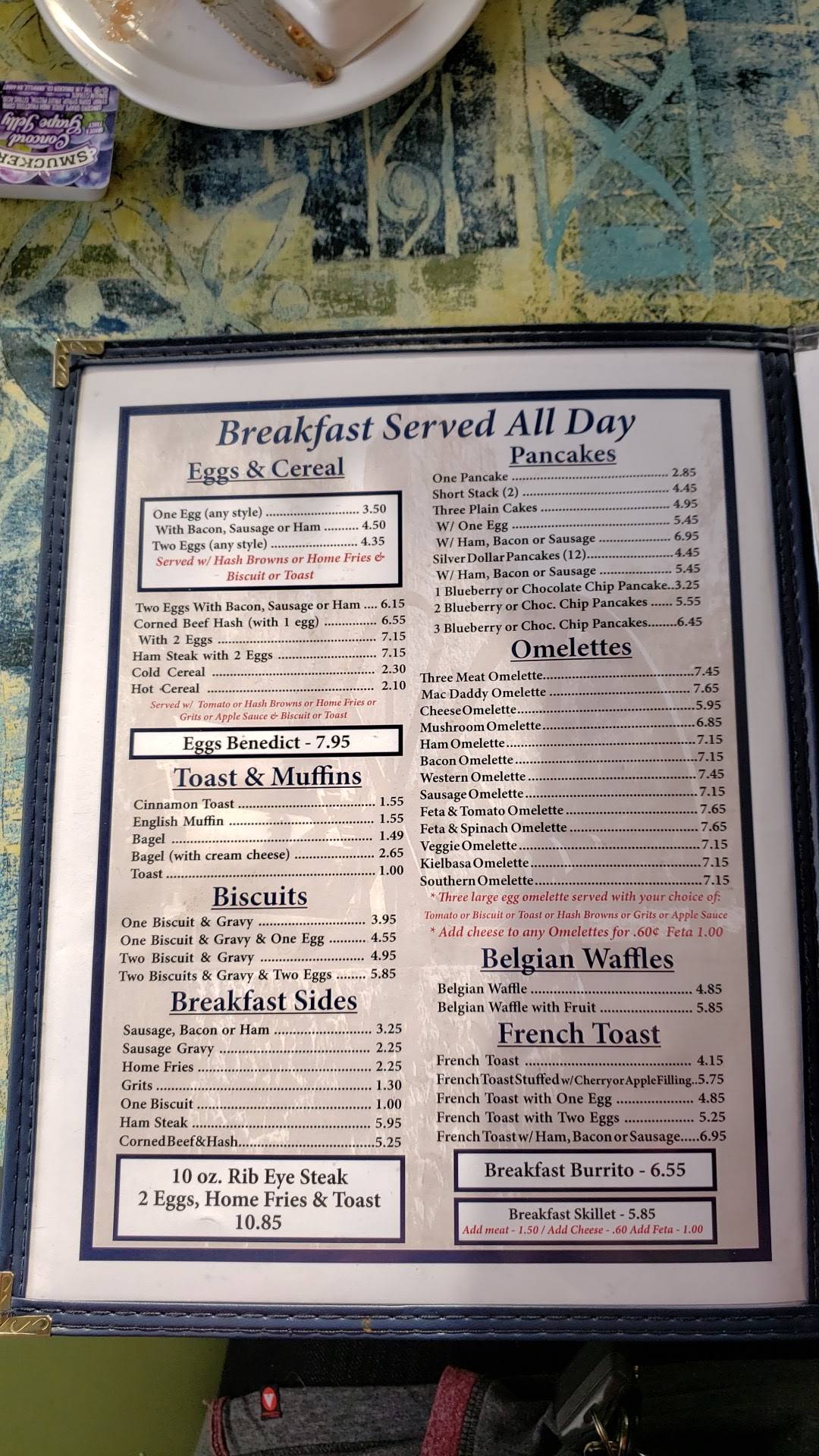 Menu at Sugarmill Restaurant, Homosassa