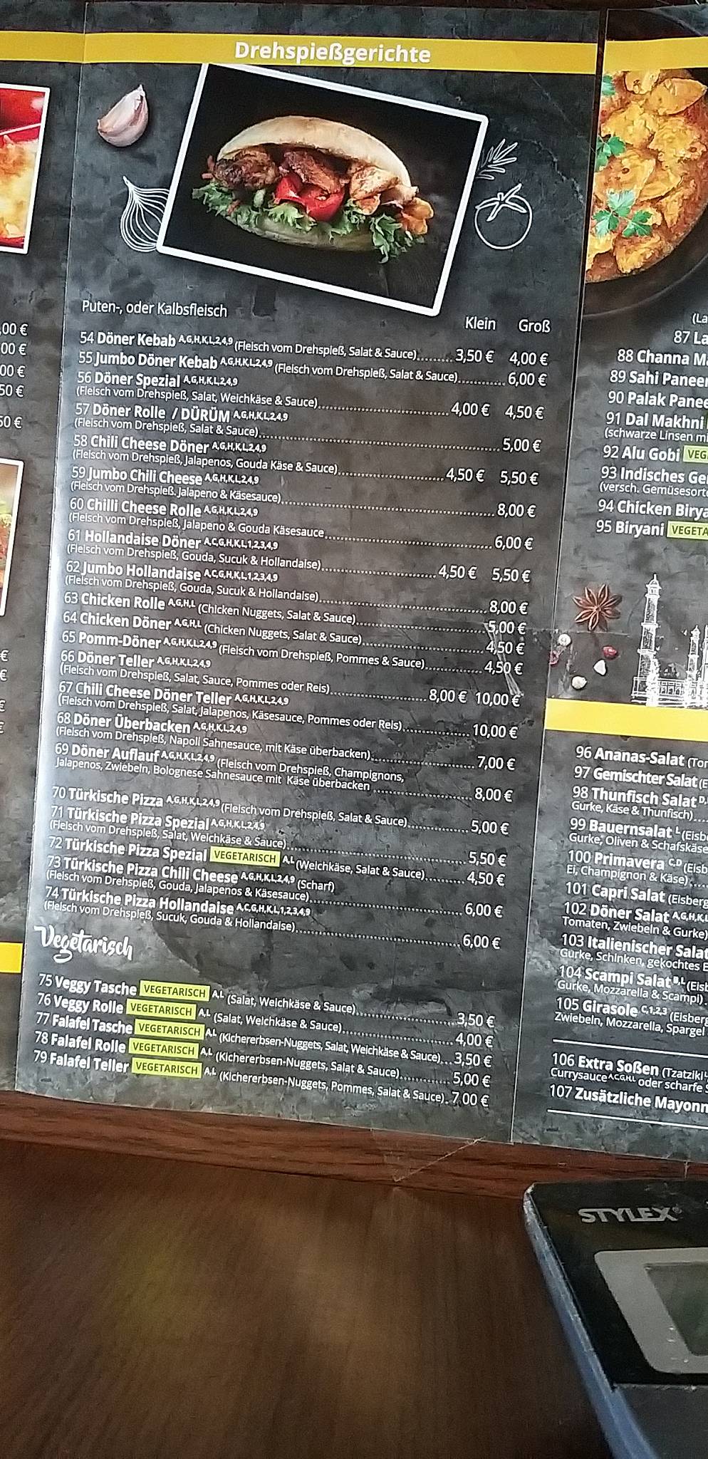 Speisekarte von Sultan restaurant, Daun