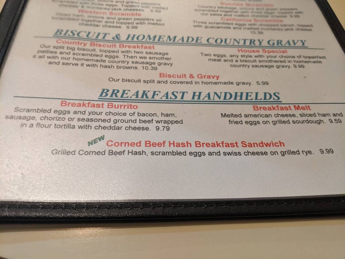 Menu at Sunrise Inn restaurant, Nampa