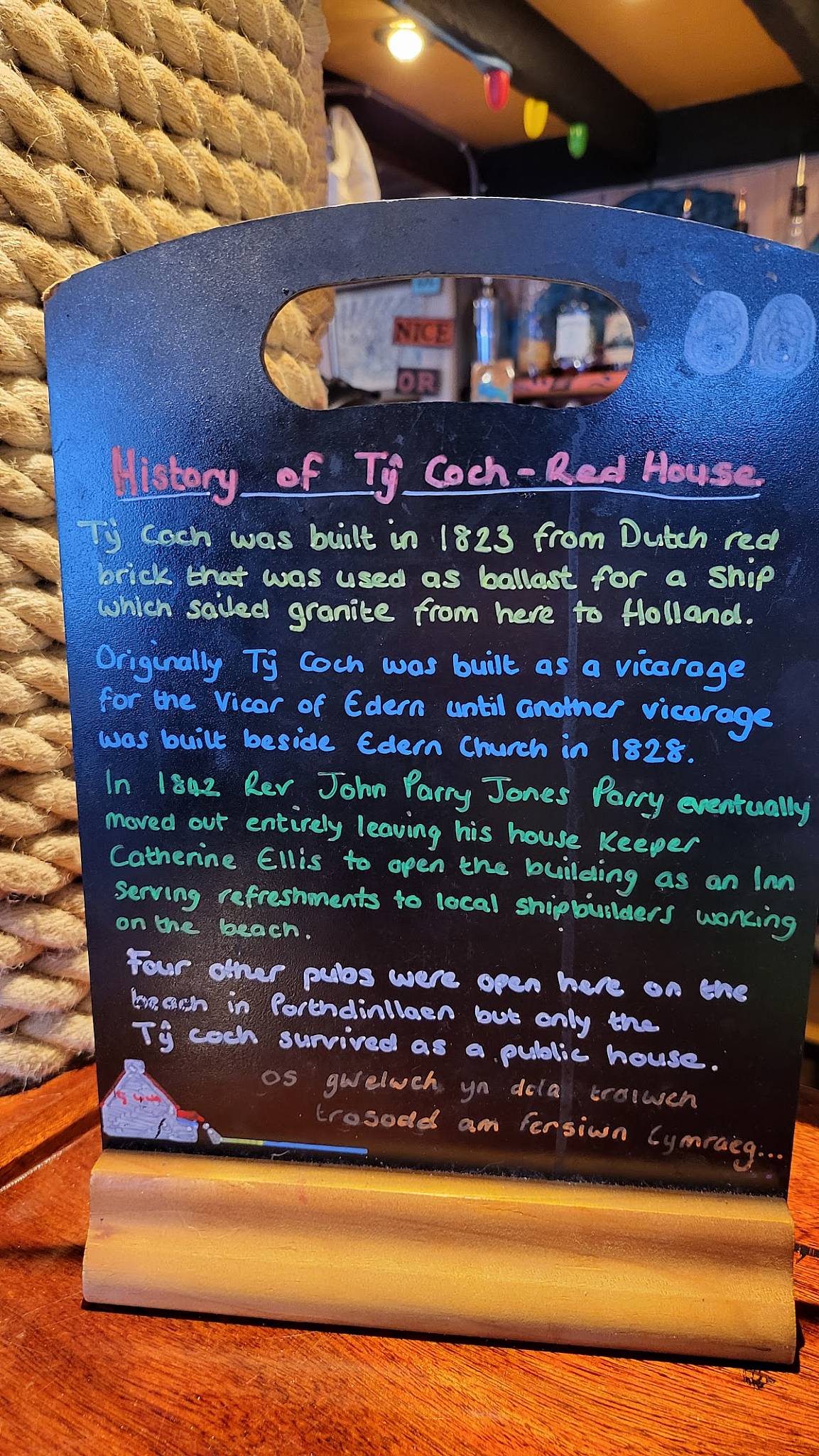 Menu at Tŷ Coch Inn pub & bar, Morfa Nefyn