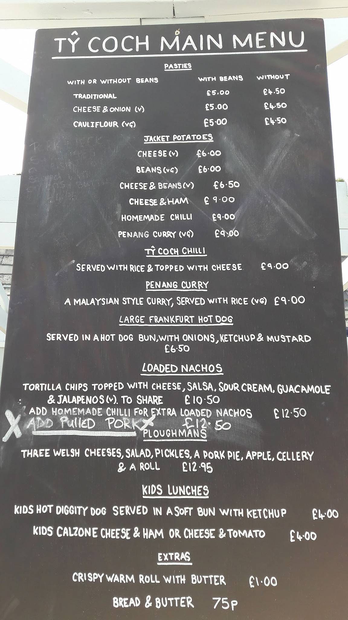 Menu at Tŷ Coch Inn pub & bar, Morfa Nefyn