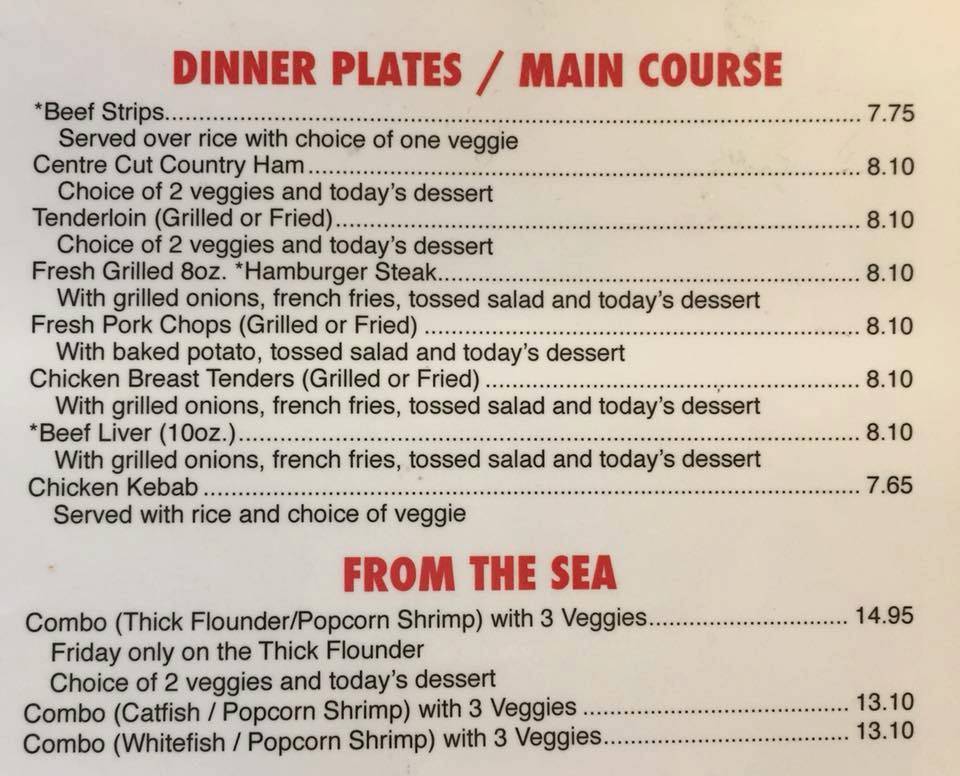 Menu at T-Ville Diner restaurant, Thomasville