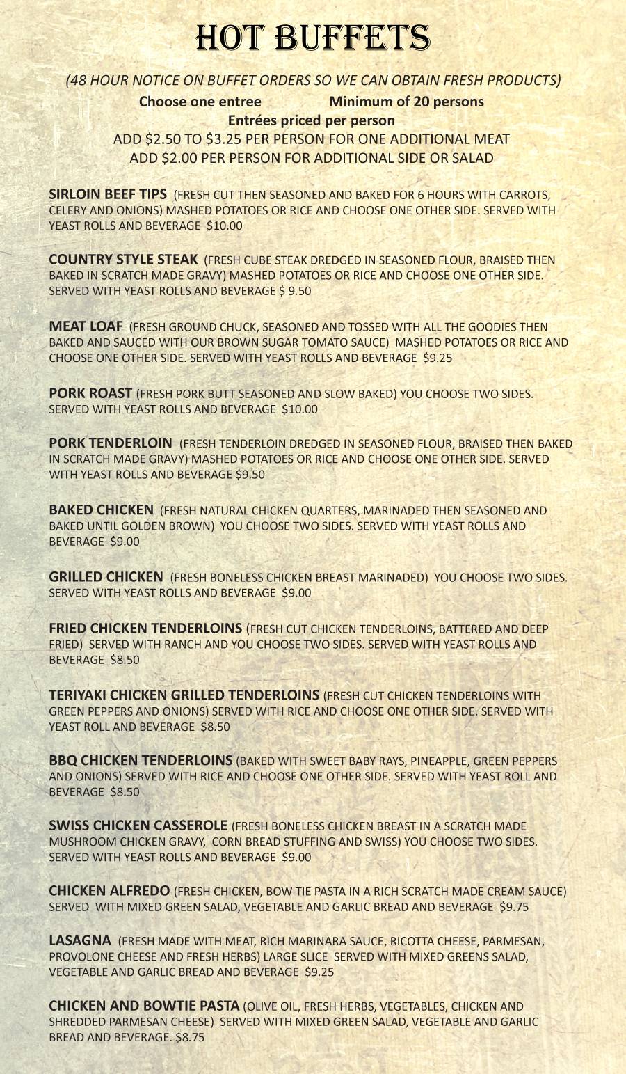 Menu at TJ's Deli & Grill restaurant, Winston-Salem, Country Club Rd