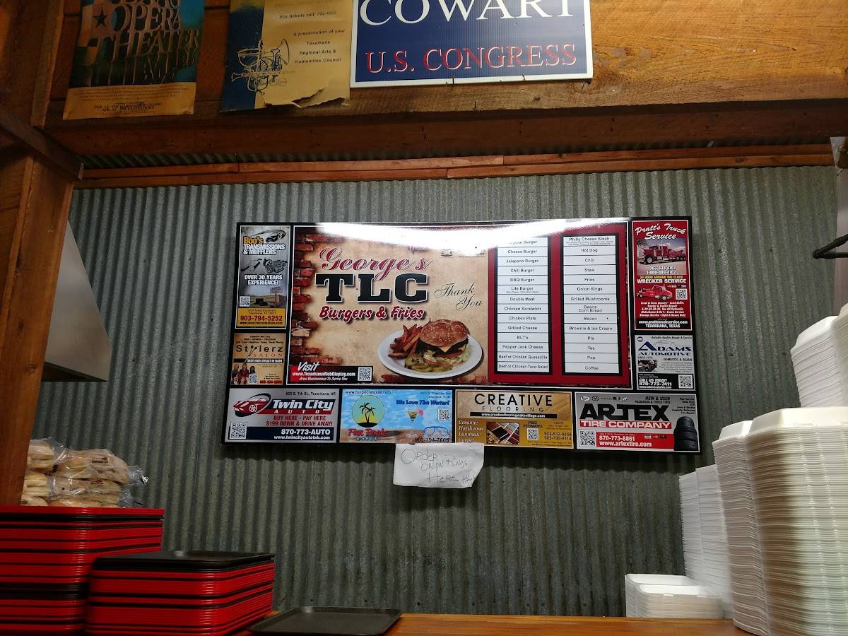 Menu at TLC Burgers & Fries restaurant, Texarkana