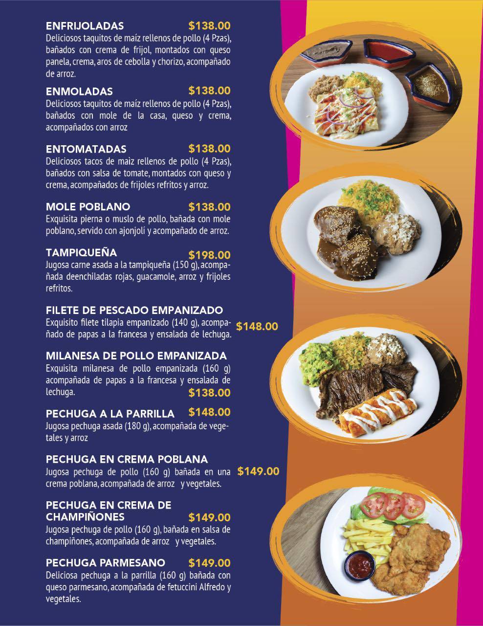 Menu at Talavera Café and Grill, Piedras Negras
