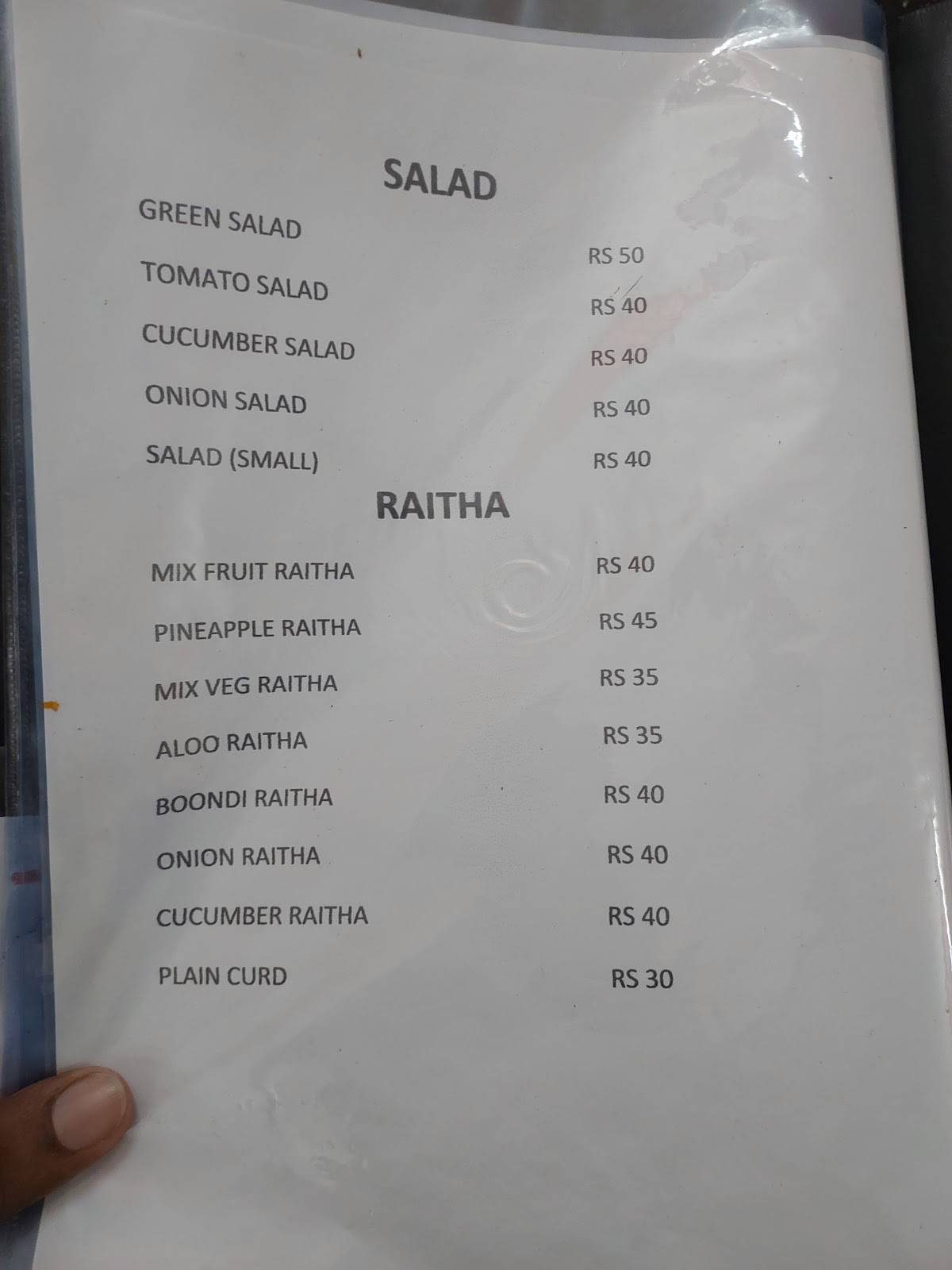 Menu at Tara Maa Restaurant, Vellore