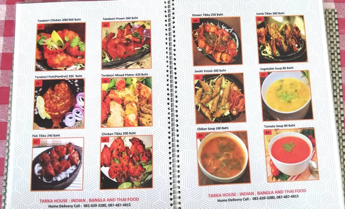 Menu at Tarka House Indian Restaurant, Pattaya City, 325 Pattaya 13/4 Alley