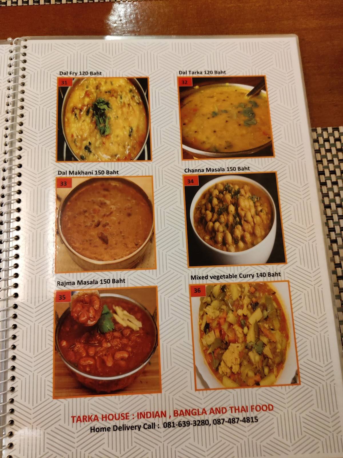 Menu at Tarka House Indian Restaurant, Pattaya City, 325 Pattaya 13/4 Alley