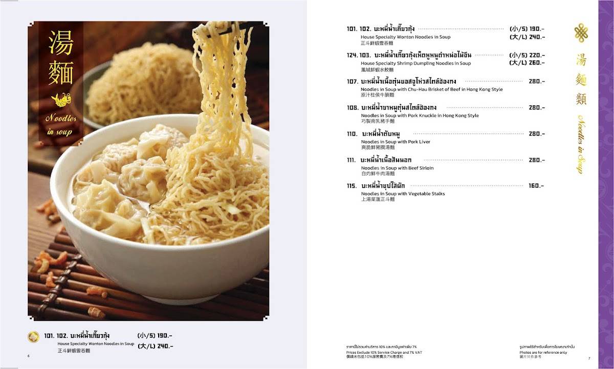 Menu at Tasty Congee & Noodle Wantun Shop @ Thonglor restaurant, Bangkok