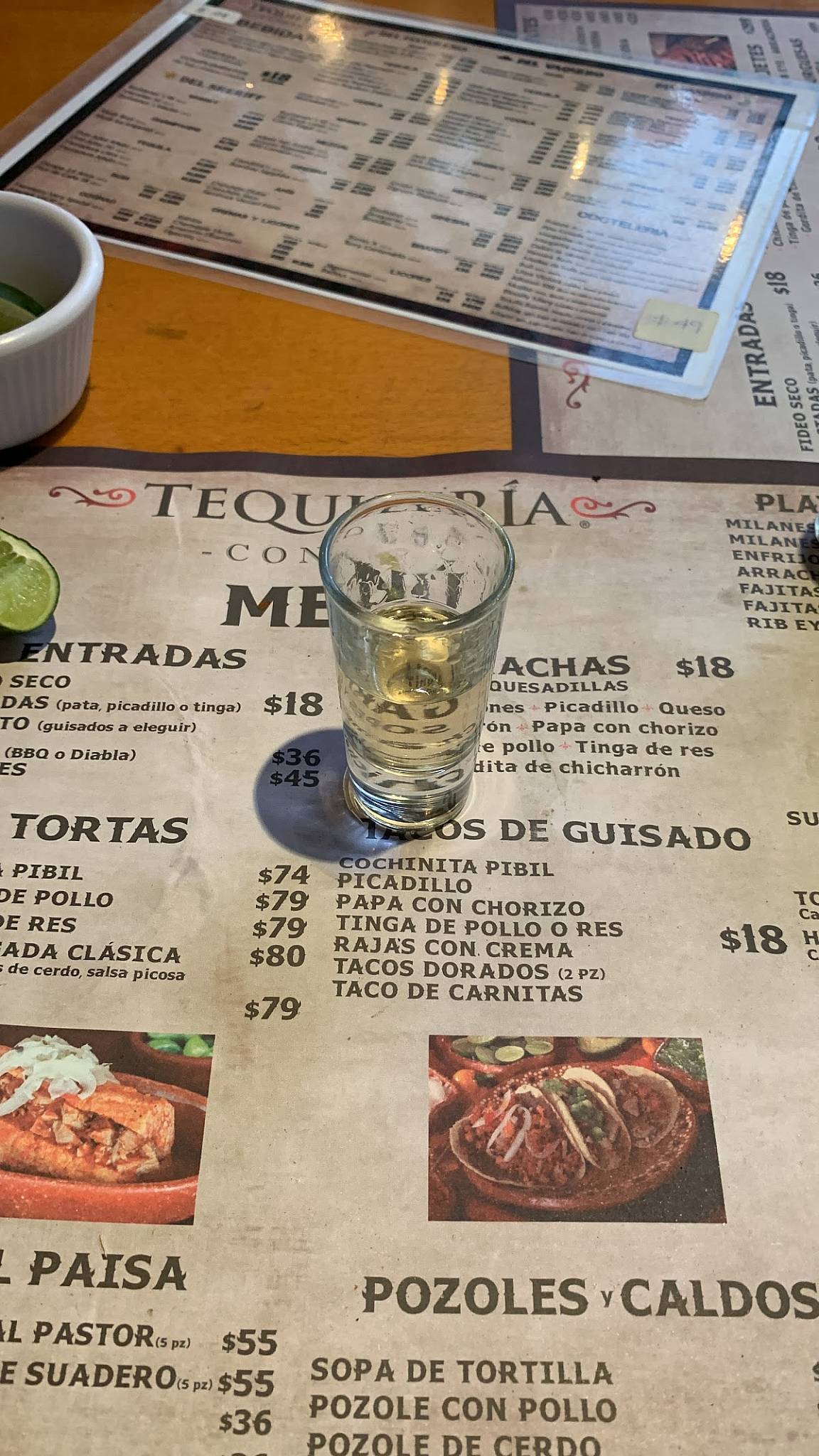 Carta del pub y bar Tequilería La Perla del Occidente, Ciudad López Mateos