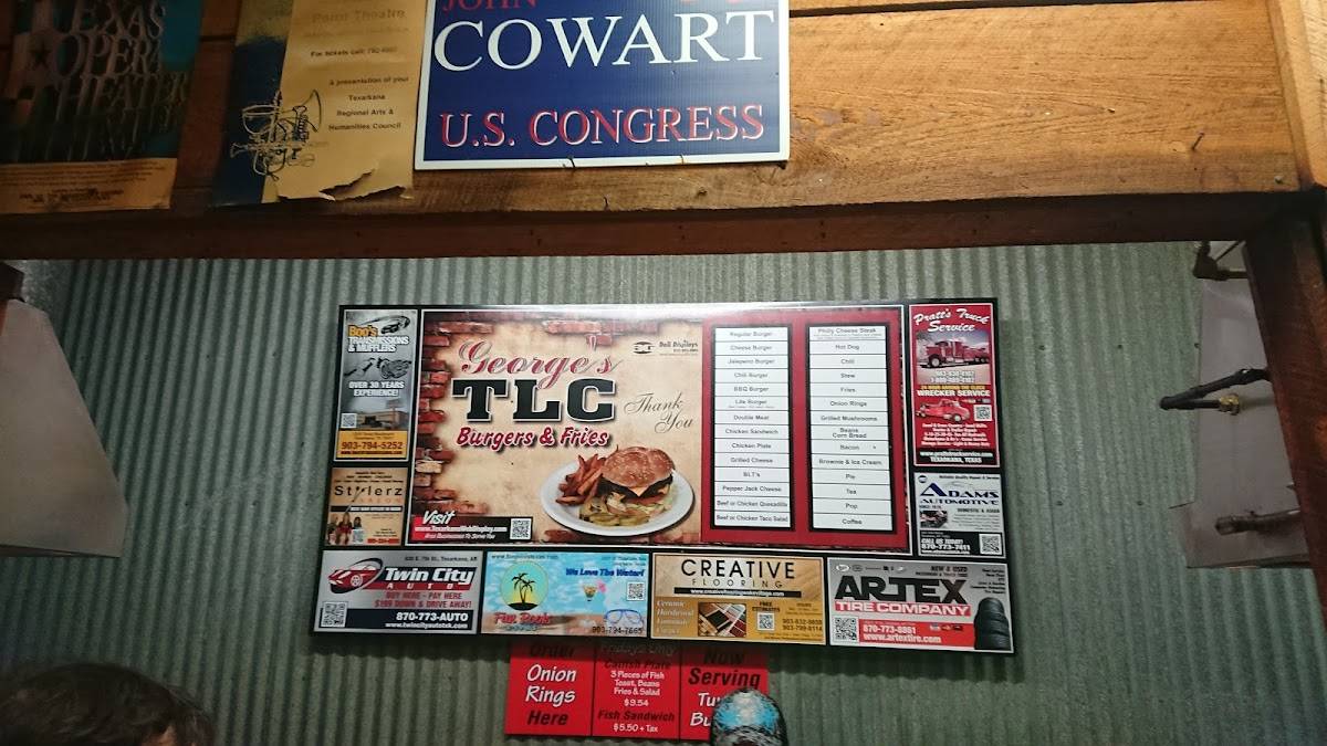 Menu at TLC Burgers & Fries restaurant, Texarkana