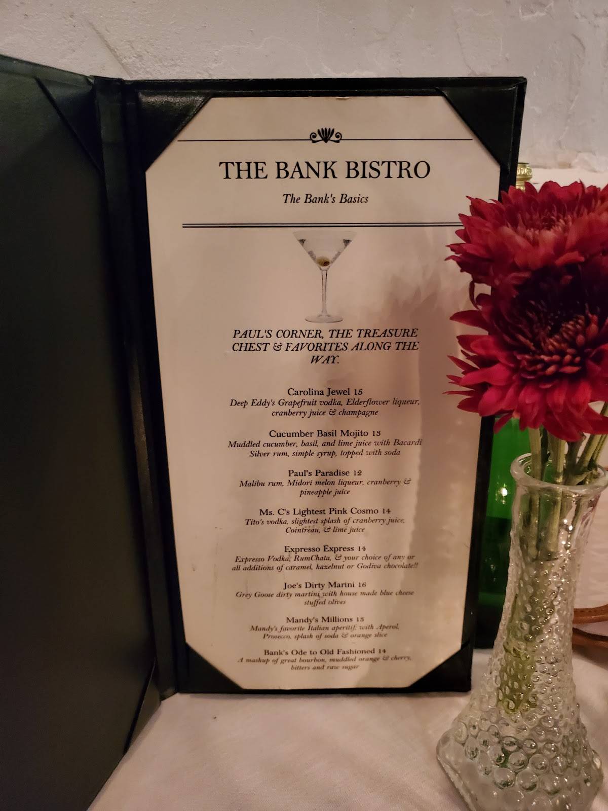Menu at The Bank Bistro pub & bar, Washington
