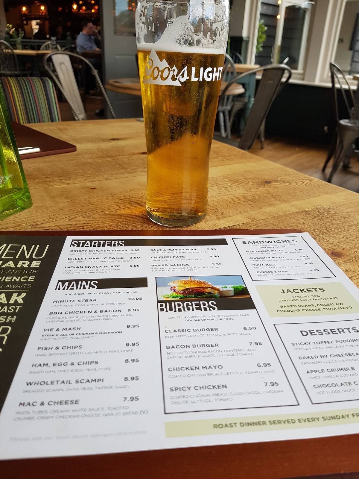 Menu at The Bricklayers pub & bar, Colchester