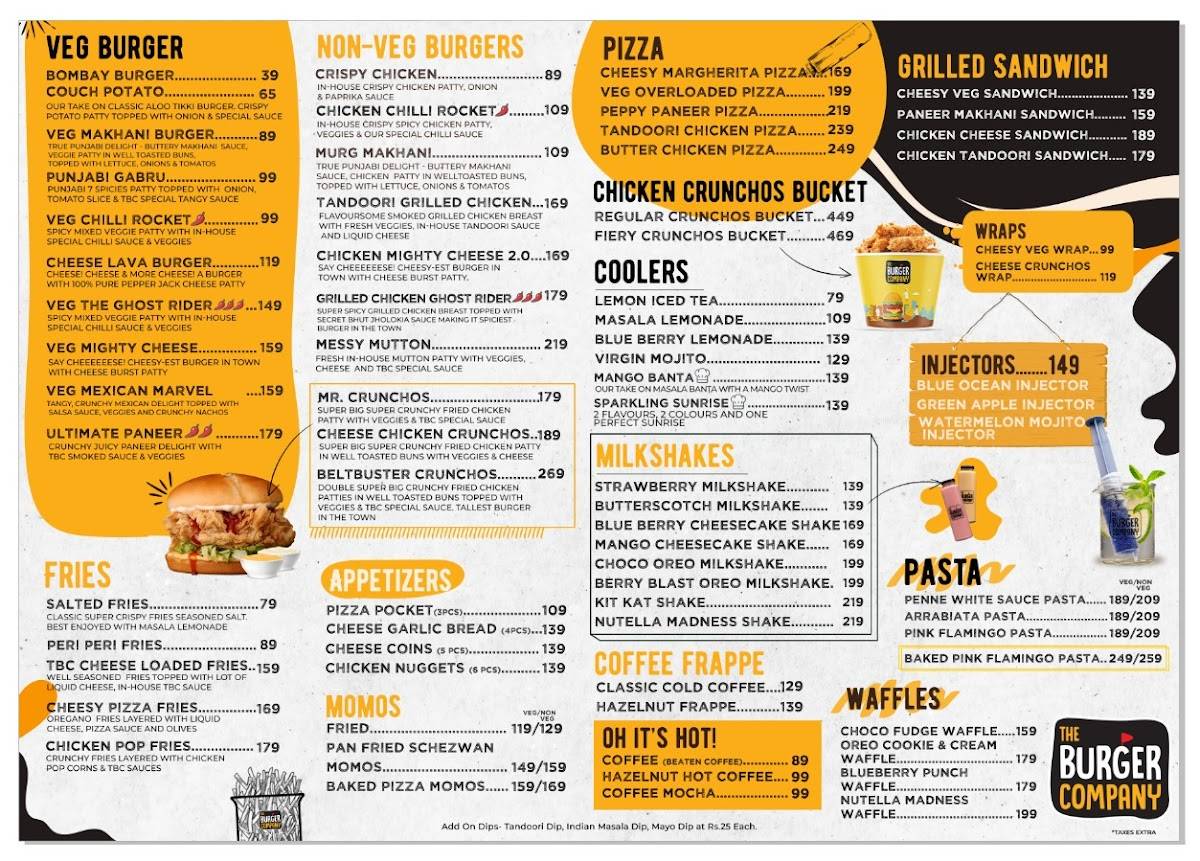 Menu at The Burger Company, Hyderabad, NO.1-89/6