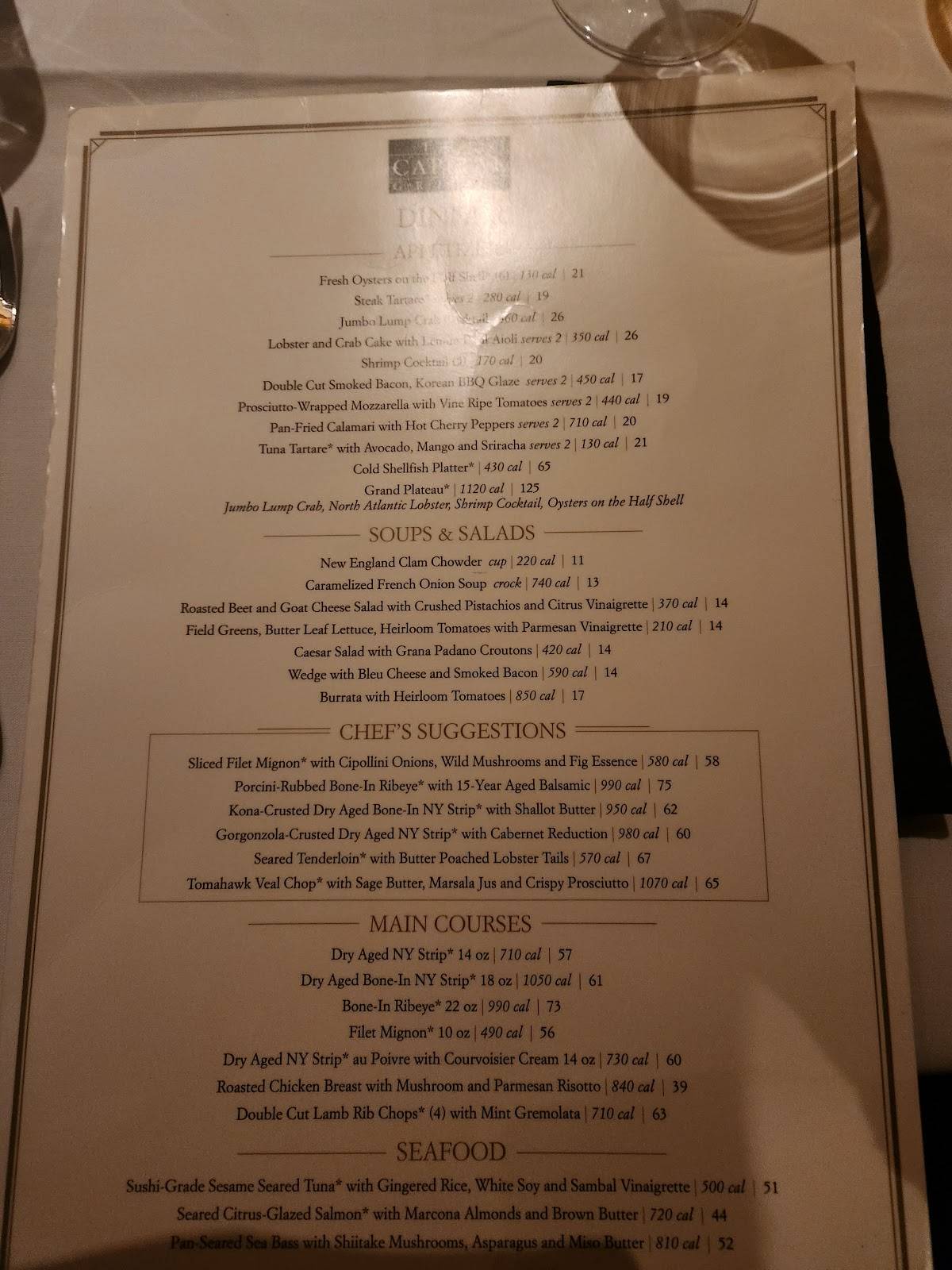 Menu at The Capital Grille pub & bar, Phoenix, E Camelback Rd