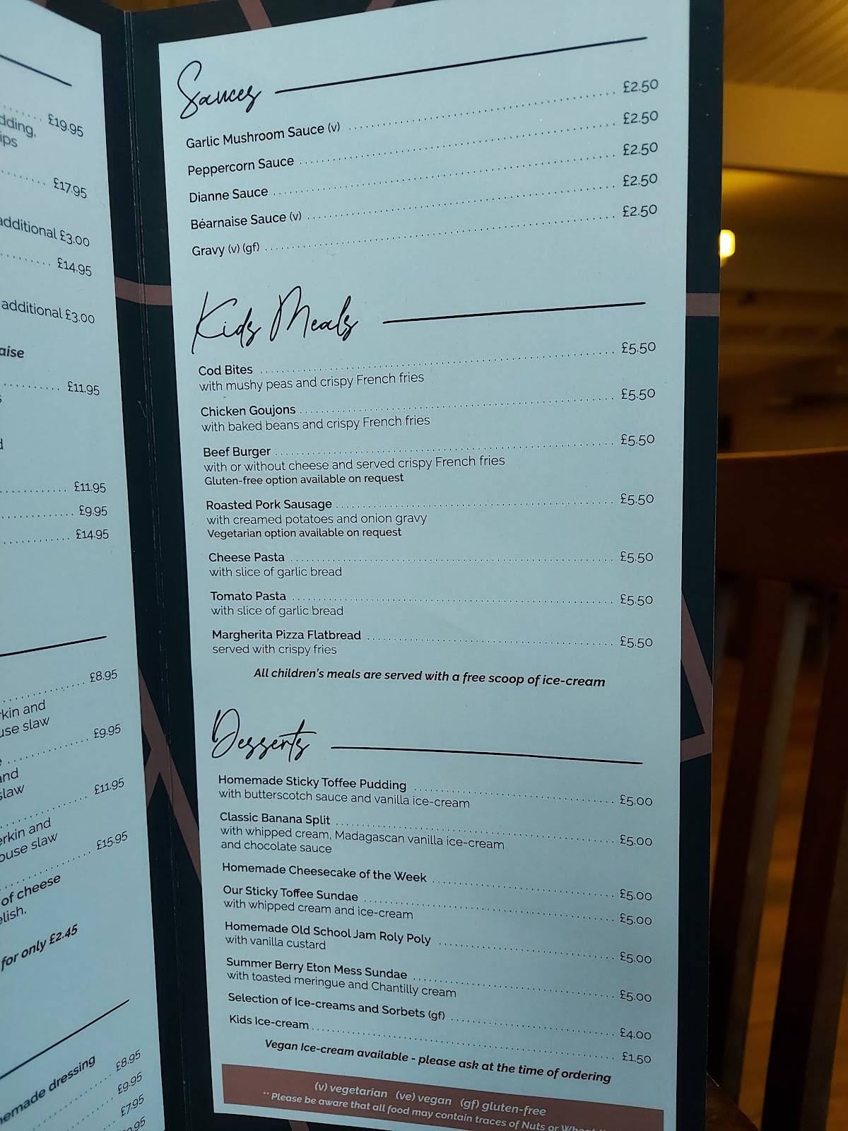 Menu at The Cherry Tree - Stakeford pub & bar, Choppington, The Cherry Tree