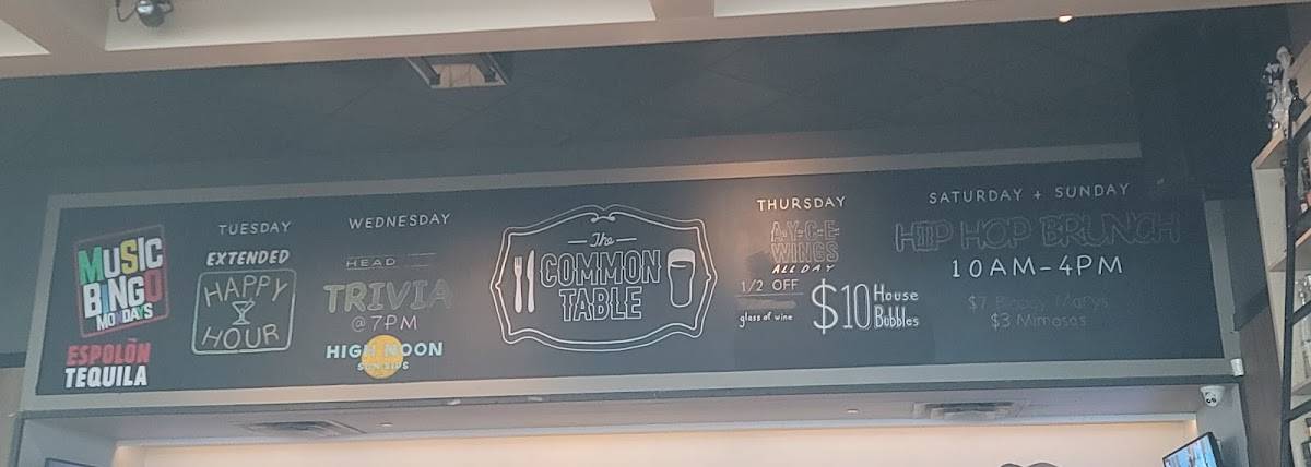 Menu at The Common Table pub & bar, Frisco, Winning Dr #1005