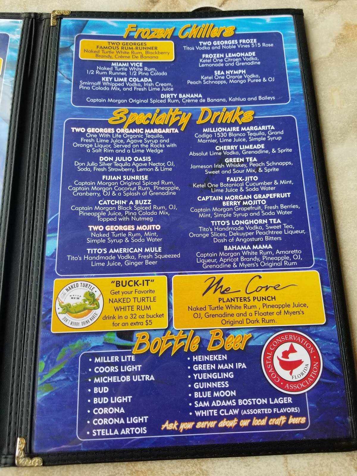 Menu at The Cove Waterfront Restaurant and Tiki Bar, Deerfield Beach