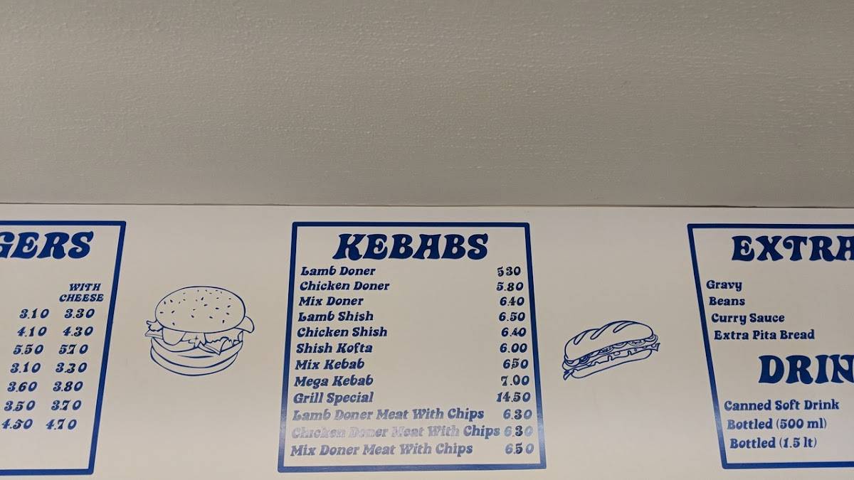 Menu at The Crispy Cod fast food, Redruth