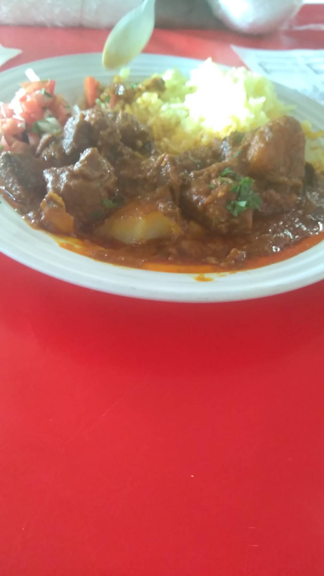 Menu at The Curry Court restaurant, Pietermaritzburg