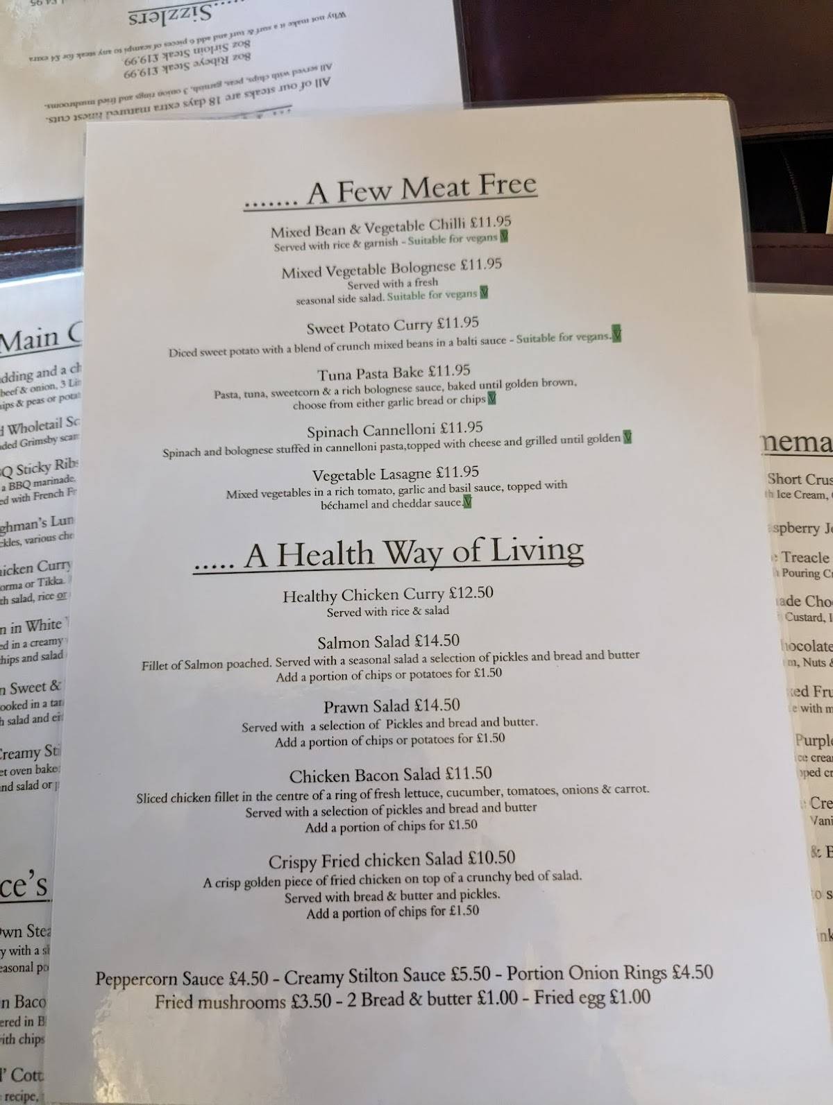 Menu at The Fleece Inn Burgh Le Marsh pub & bar, Burgh le Marsh