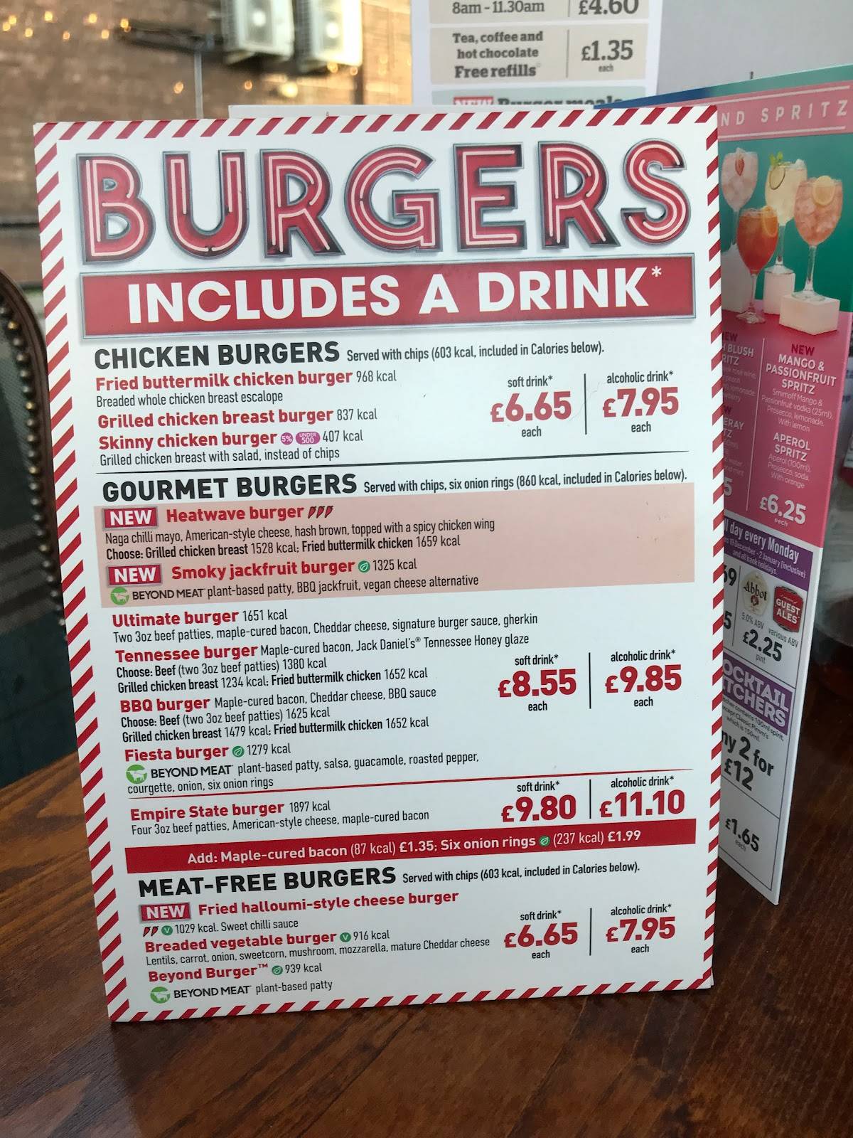 Menu at The Flying Boat pub & bar, Dartford