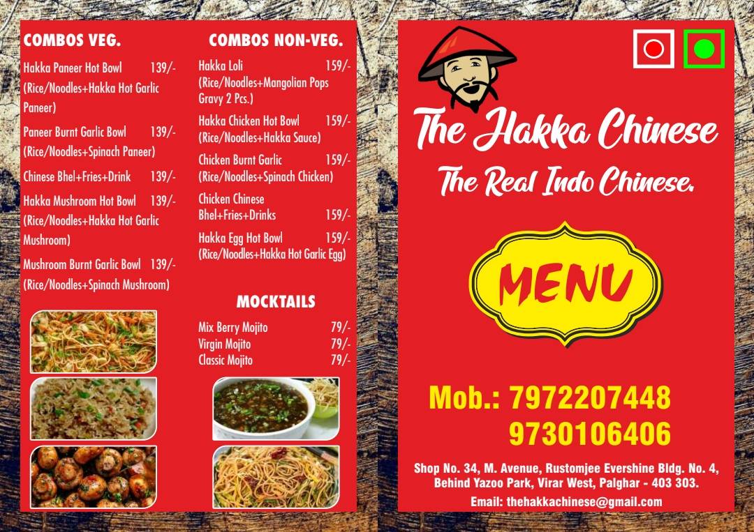 Menu at The Hakka Chinese, Virar