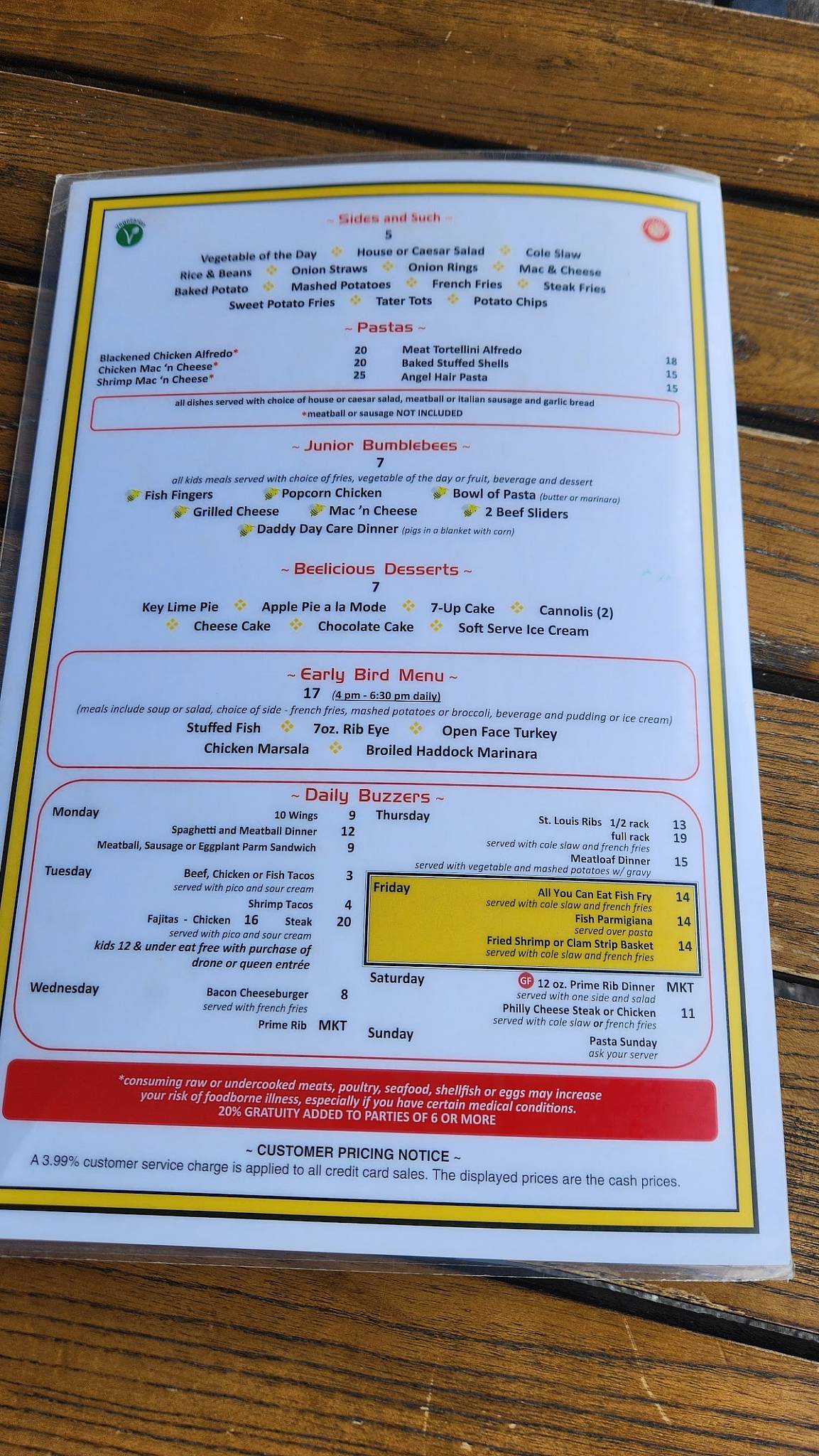 Menu at The Hive Waterfront Restaurant & Tiki, Lantana