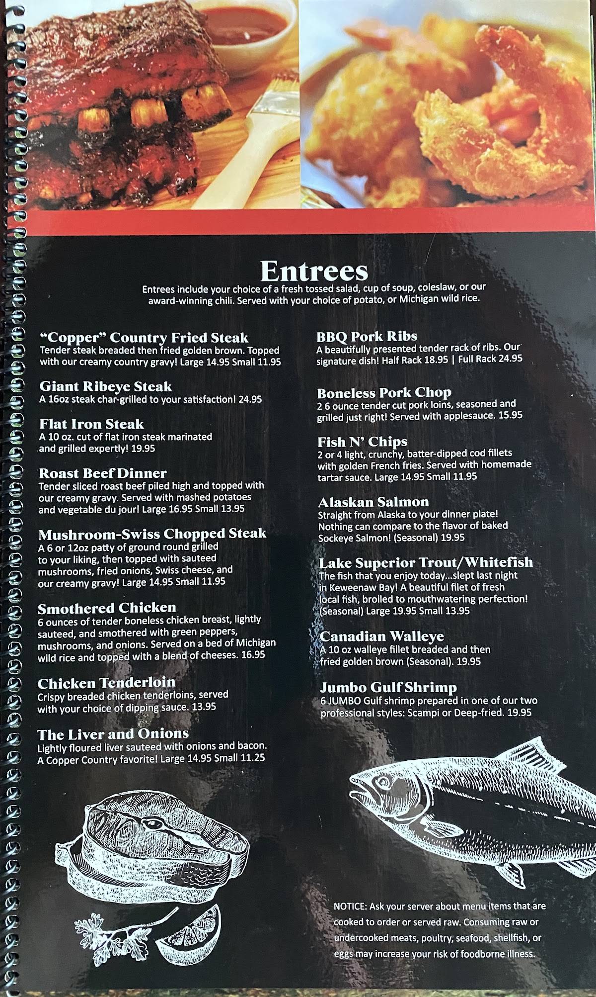 Menu at The Hut Restaurant, Calumet Township, Wolverine St #41