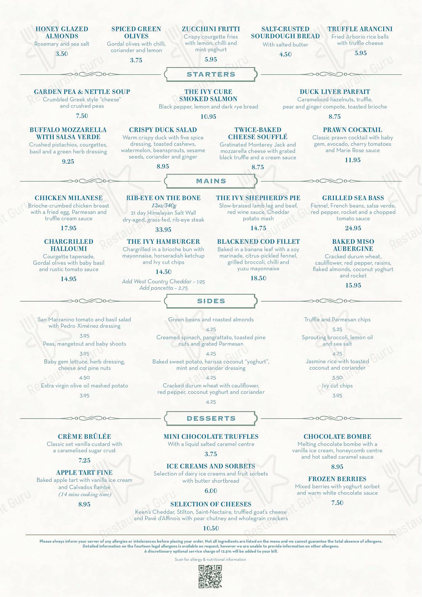 Menu at The Ivy Cafe Wimbledon Village, London