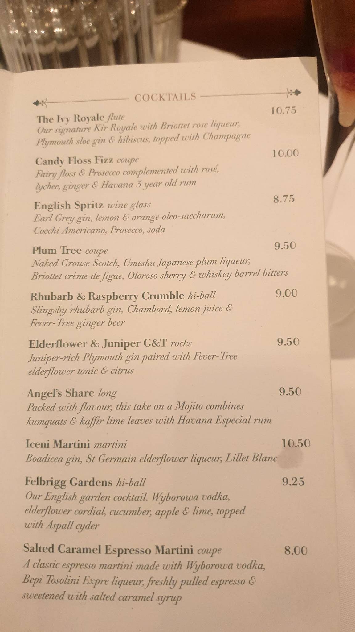 Menu at The Ivy Norwich Brasserie restaurant, Norwich