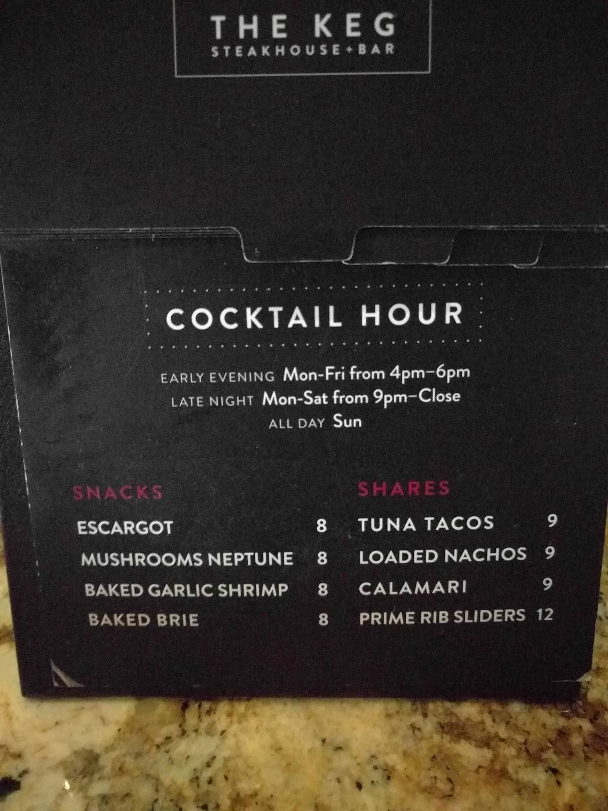 Menu at The Keg Steakhouse + Bar - Regina Centre Crossing, Regina ...