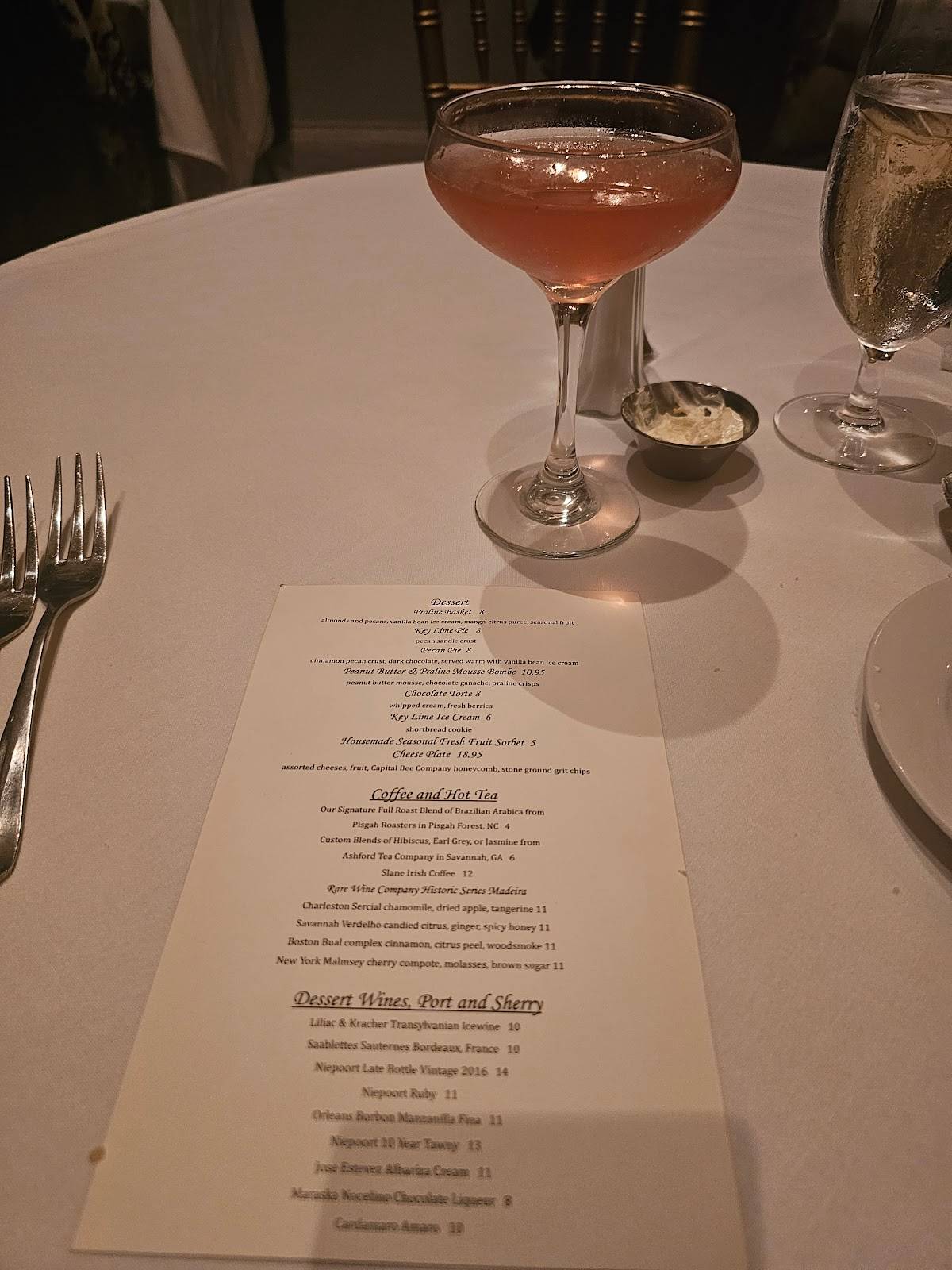Menu at The Olde Pink House pub & bar, Savannah