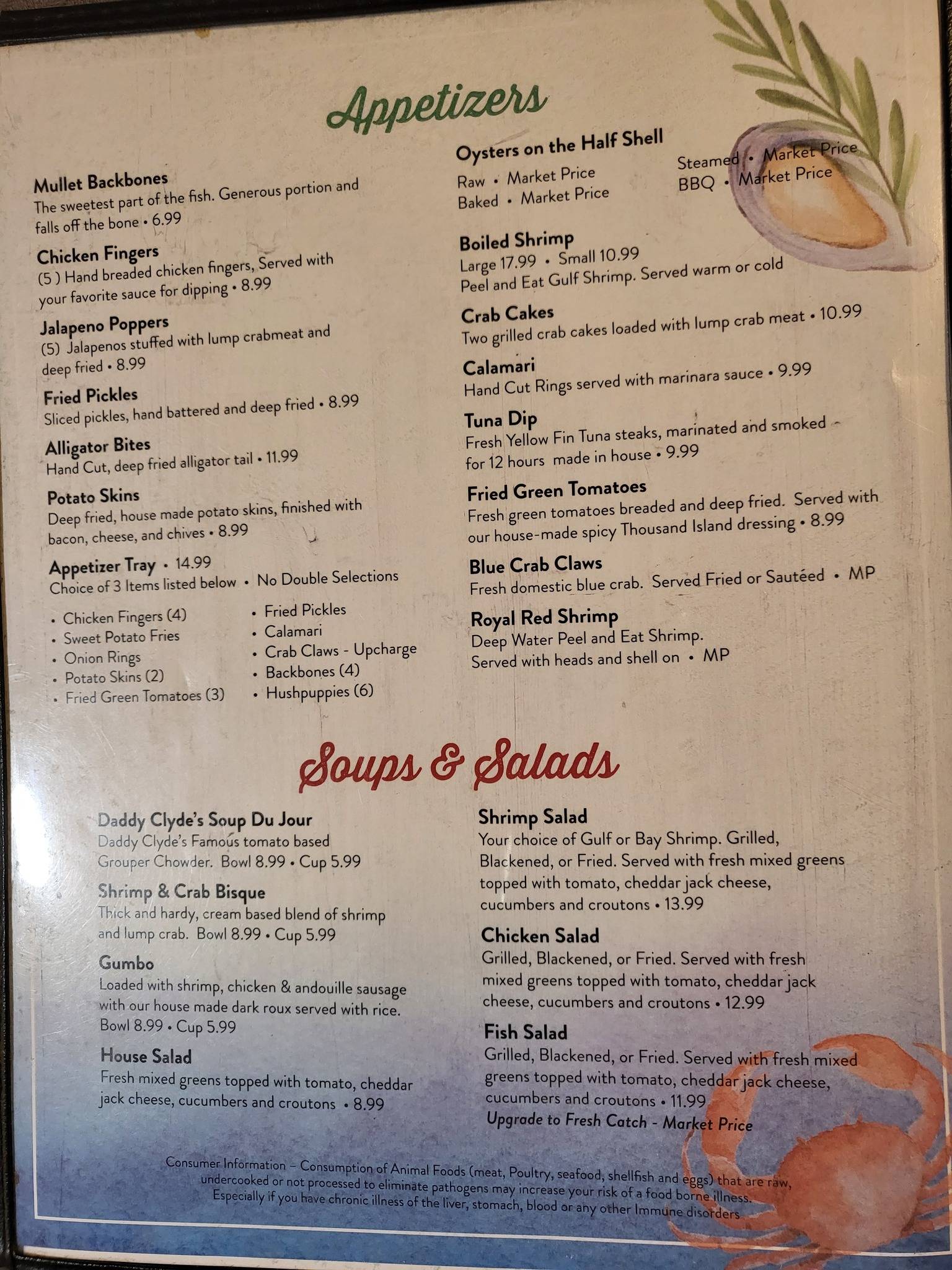 Menu at The Point Restaurant, Perdido Key