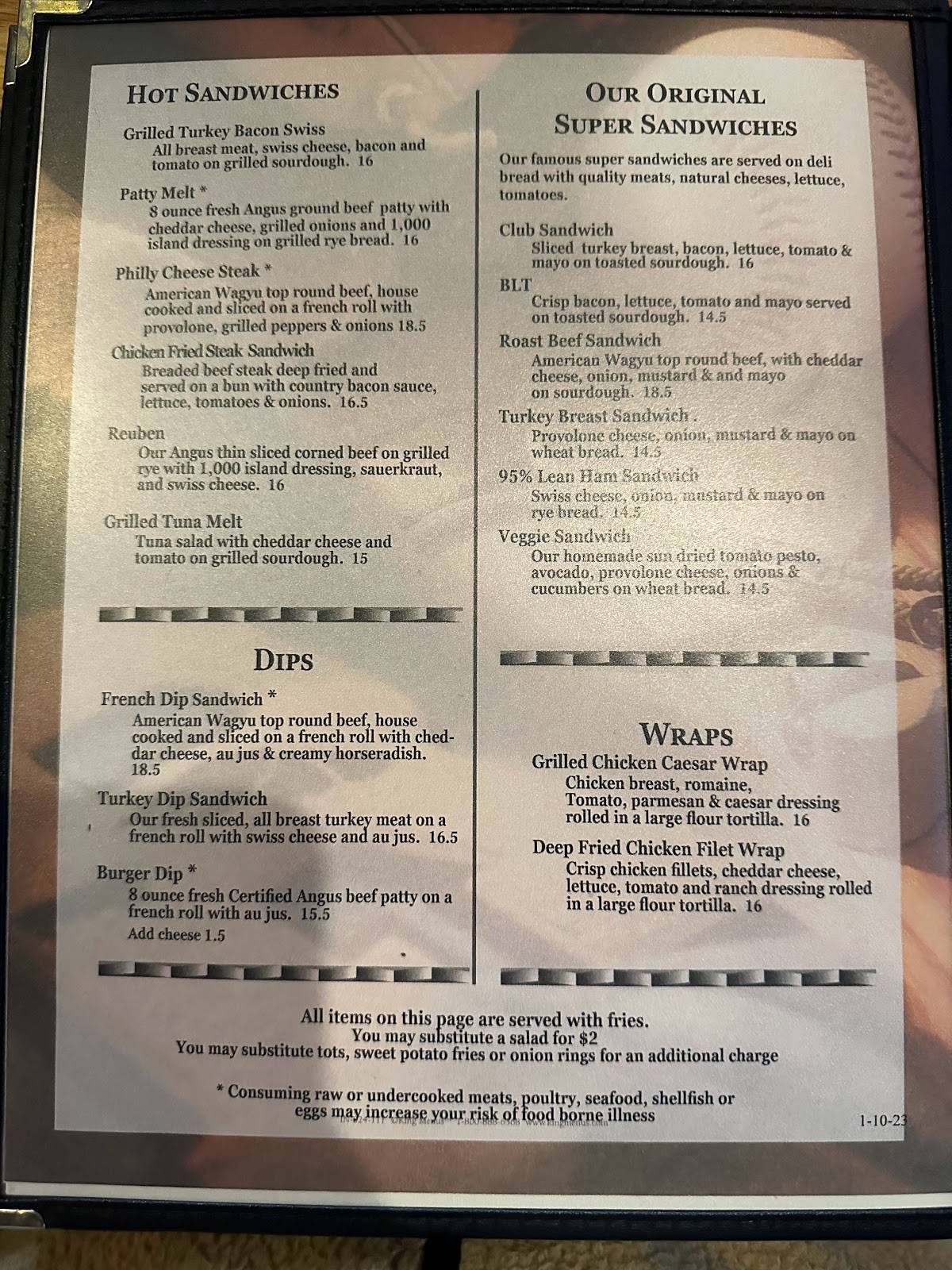 Menu at The Pumphouse Bar & Grill, Bellevue