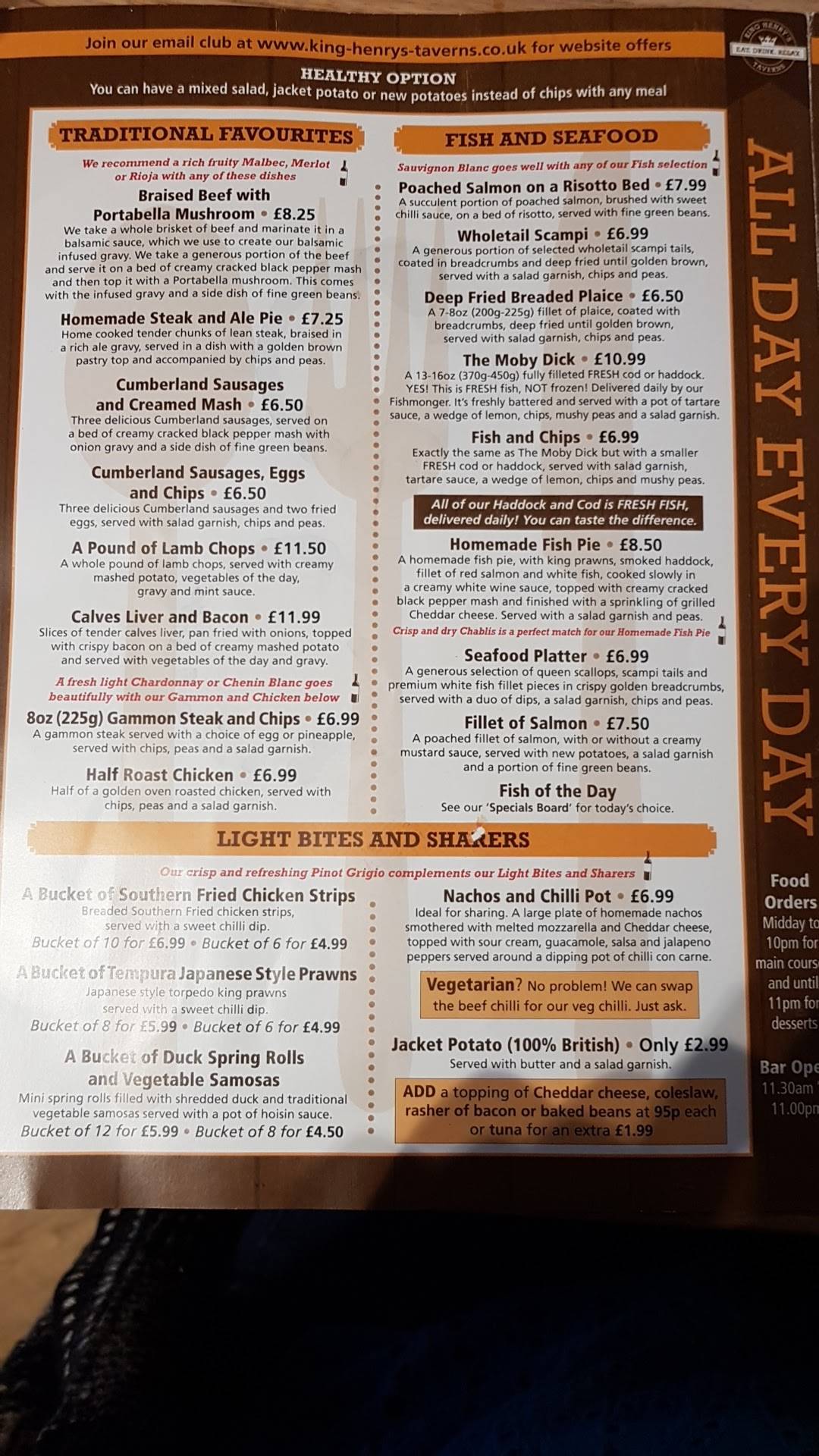 Menu at The Ragley Boat Stop pub & bar, Derby