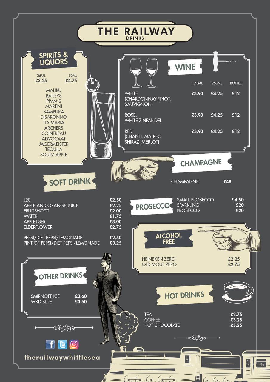 Menu at The Railway pub & bar, Peterborough