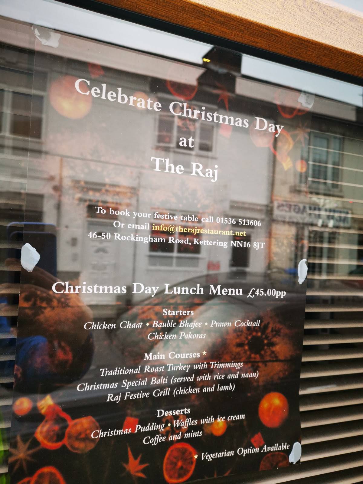 Menu at The Raj Restaurant, Kettering