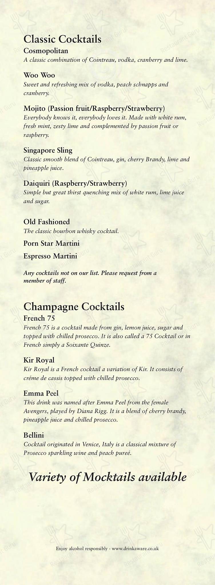 Menu at The Raj Restaurant, Kettering