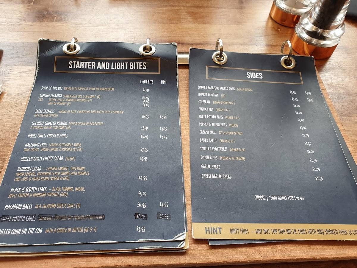 Menu at The Rustic Grill restaurant, Turriff
