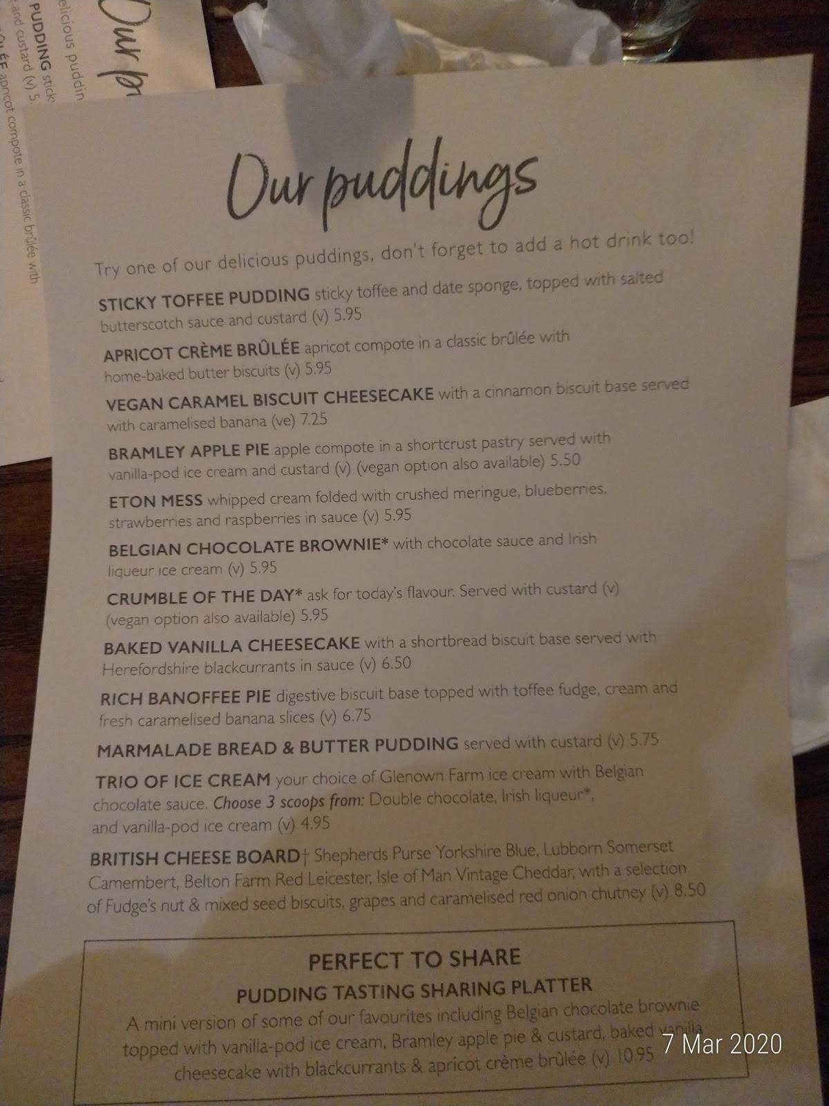 Menu at The Three Crowns pub & bar, Stone